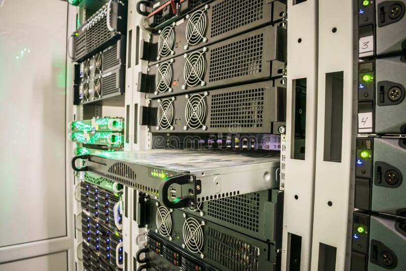 Rack computer servers stock photo. Image of computer, dark - 5297806