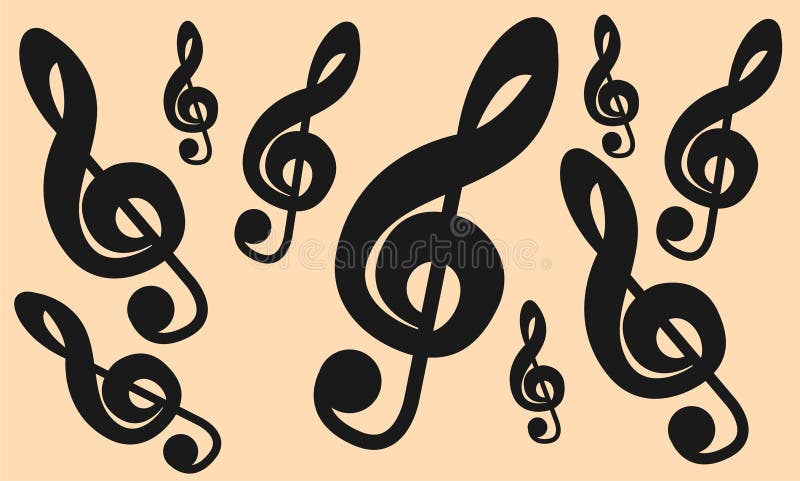Many Several Treble Clef Musical Note Symbols Stock Illustrations – 2 ...
