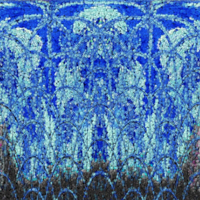 Many Shades of Blue Stained Glass Effect with Beaded Texture Effect ...