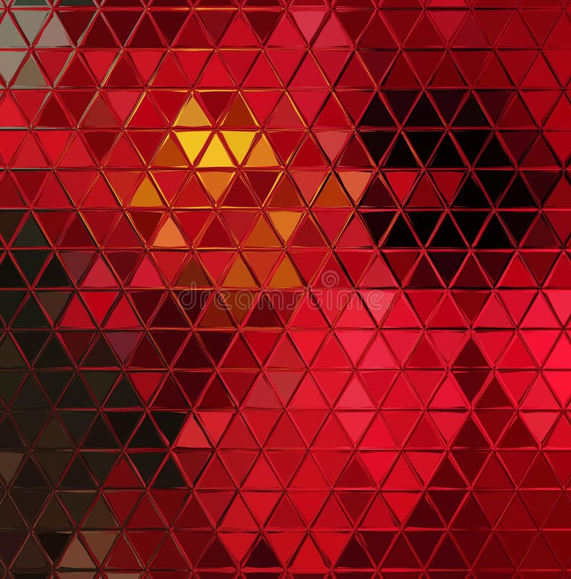 Many Shades of Red and Gold Triangular Mosaic Pattern Stock ...