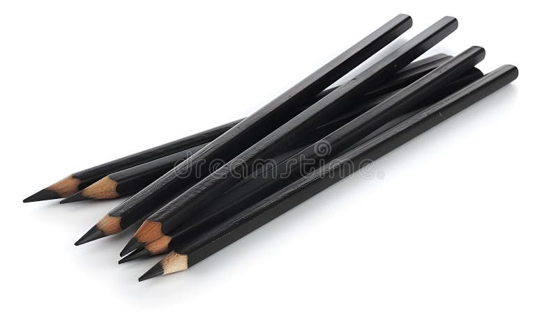 Many Sharp Graphite Pencils Isolated on White Stock Image - Image of ...