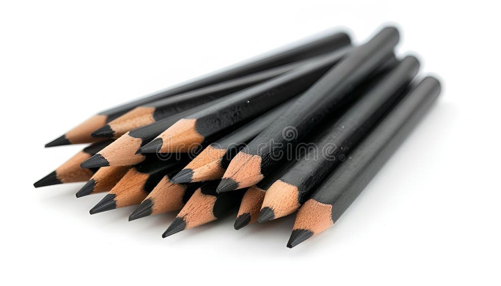 Many Sharp Graphite Pencils Isolated on White Stock Photo - Image of ...