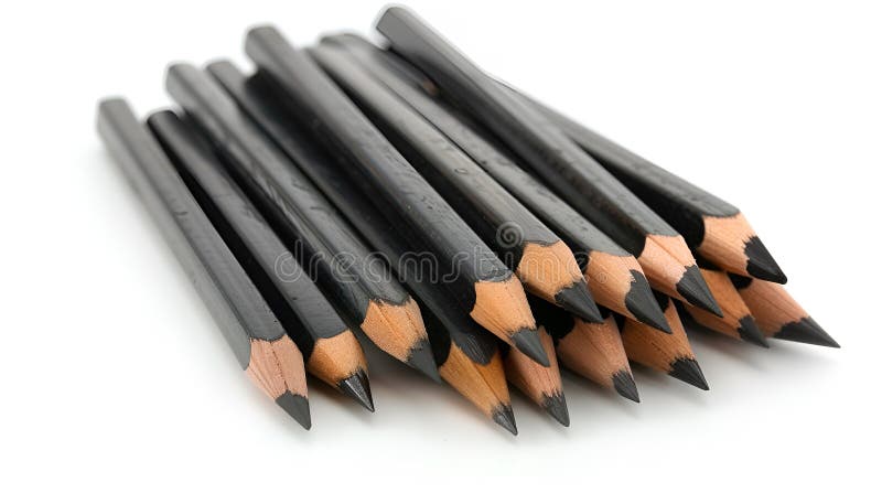Many Sharp Graphite Pencils Isolated on White Stock Photo - Image of ...