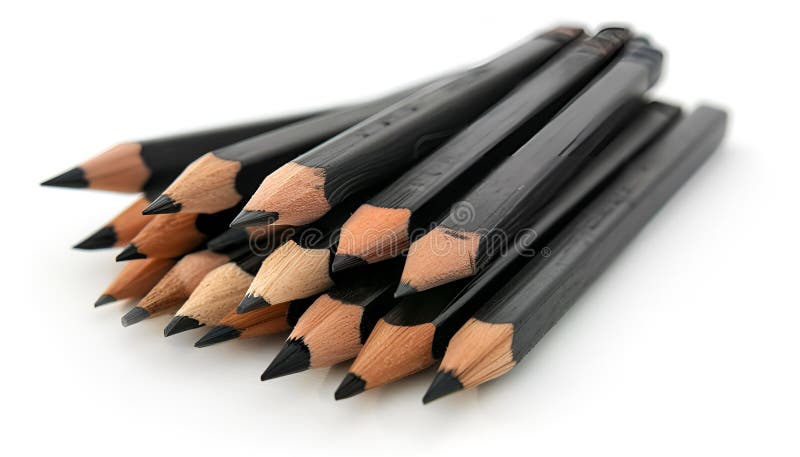 Many Sharp Graphite Pencils Isolated on White Stock Photo - Image of ...