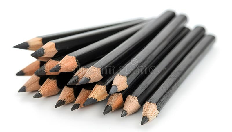 Many Sharp Graphite Pencils Isolated on White Stock Photo - Image of ...