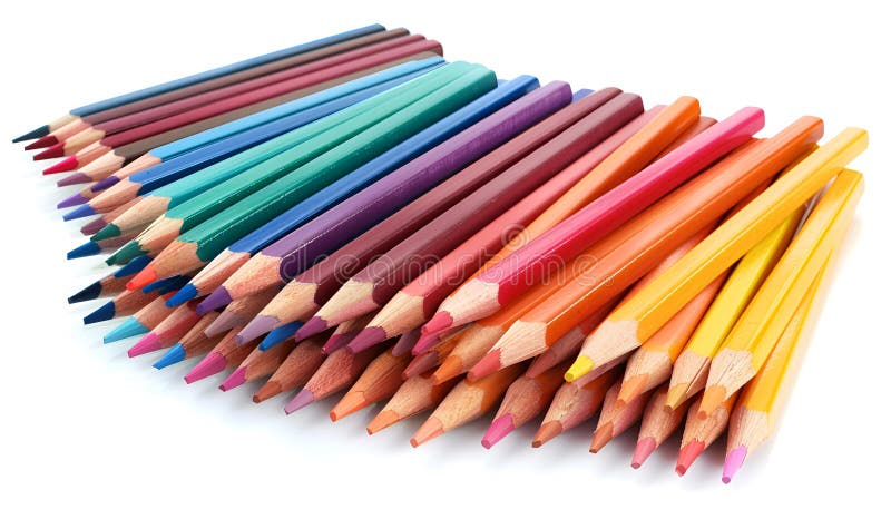 Many Sharp Graphite Pencils Isolated on White Stock Image - Image of ...