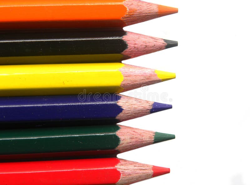 Many Sharp Color Pencils on White Background Stock Photo - Image of ...