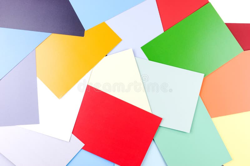 Many Sheets of Colored Paper. Background of Colors Stock Photo - Image ...