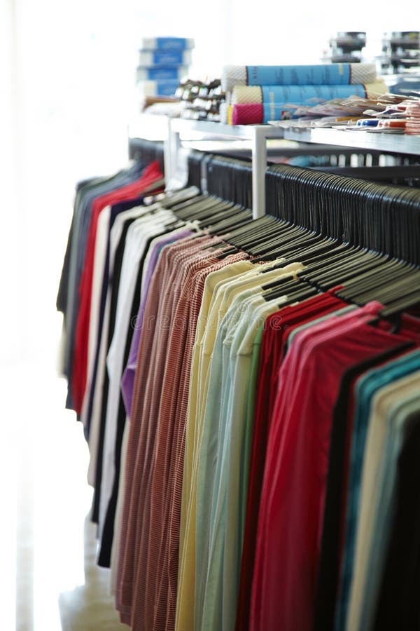 Many Shirts Colorful Hang Selling in the Market. Stock Image - Image of ...
