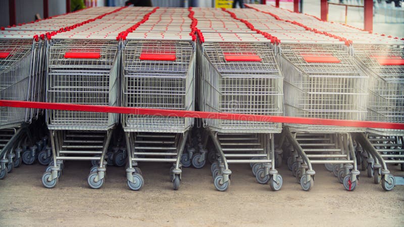Many shopping carts stock photo. Image of back, pattern - 203318602