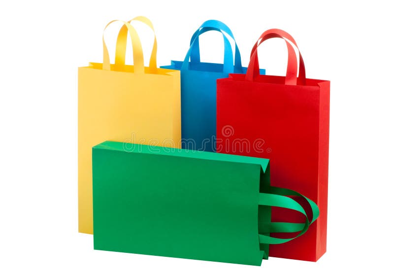 Many Shopping Colorful Bags Stock Image - Image of market, isolated ...