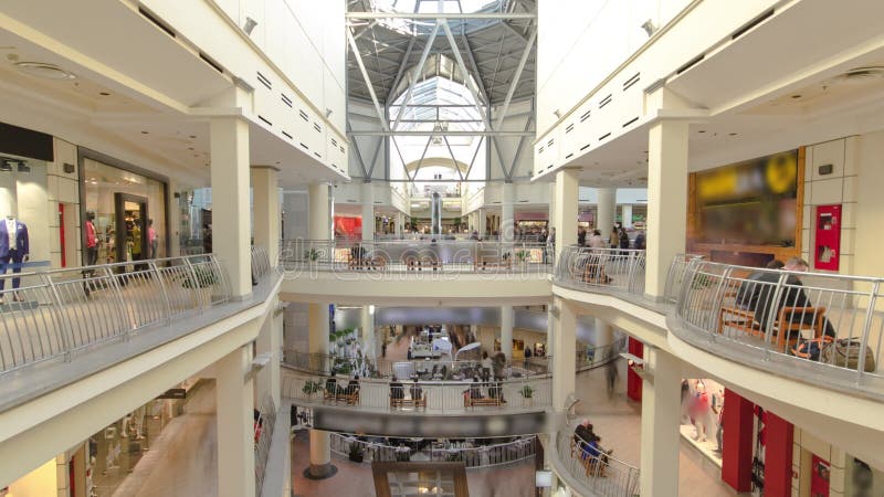 Many Shops in Multi-level Department Store or Shoping Mall Timelapse ...