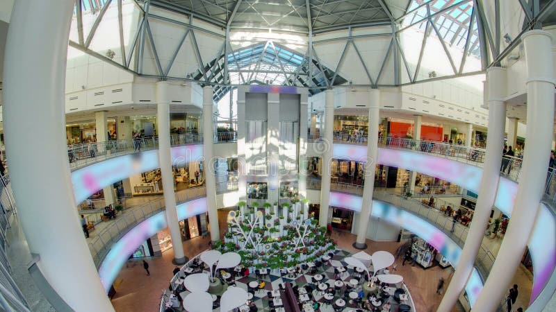 Many Shops in Multi-level Department Store or Shopping Mall Timelapse ...