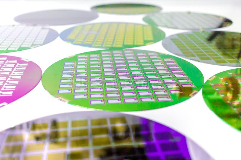 Several Silicon Wafers with Microchips - a Wafer is a Thin Slice of ...