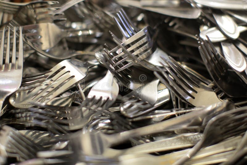 Many silver forks stock image. Image of metallic, cutlery - 69579547