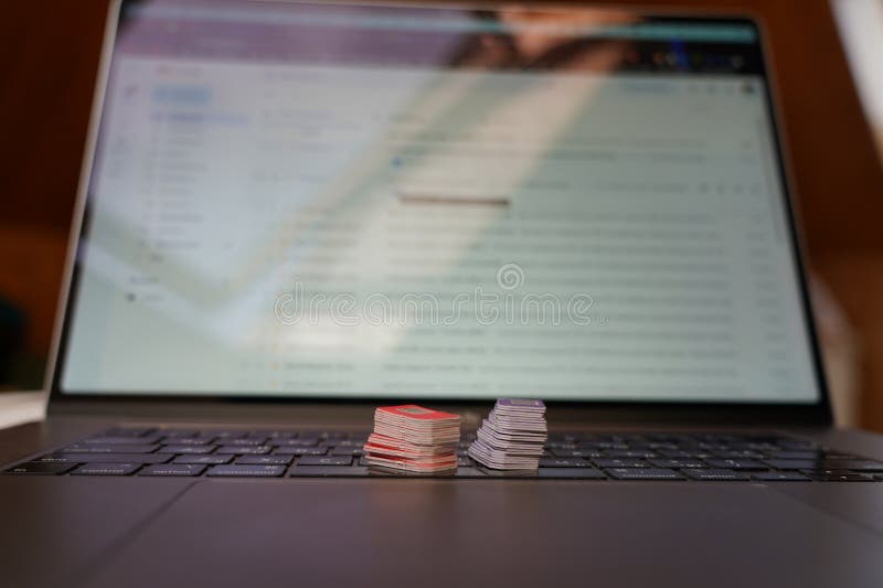 Many SIM Cards on a Laptop Keyboard. Bot Farm Stock Photo - Image of ...