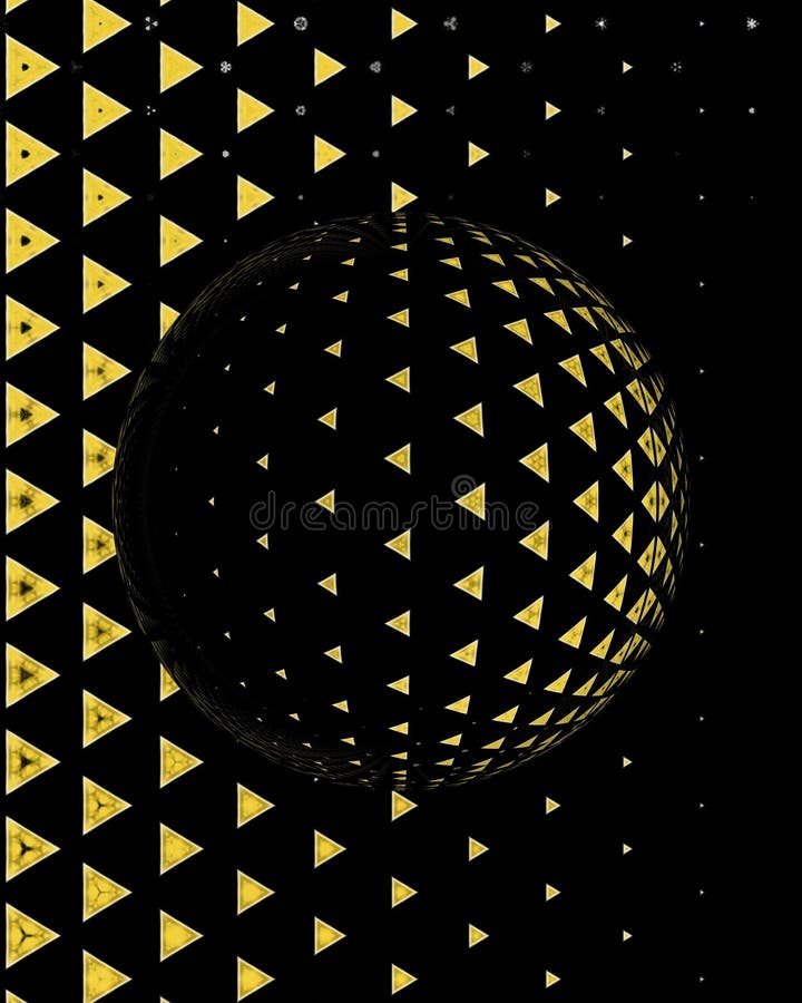 Triangles and Sphere Pattern and Design in Yellow and Black Stock ...