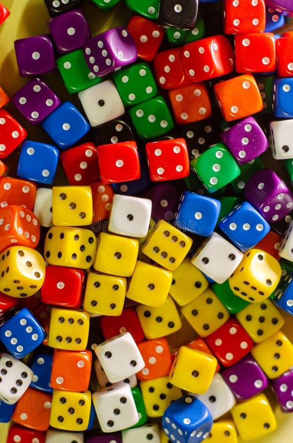 Many Six-sided Dice of Different Colors Stock Image - Image of blue ...