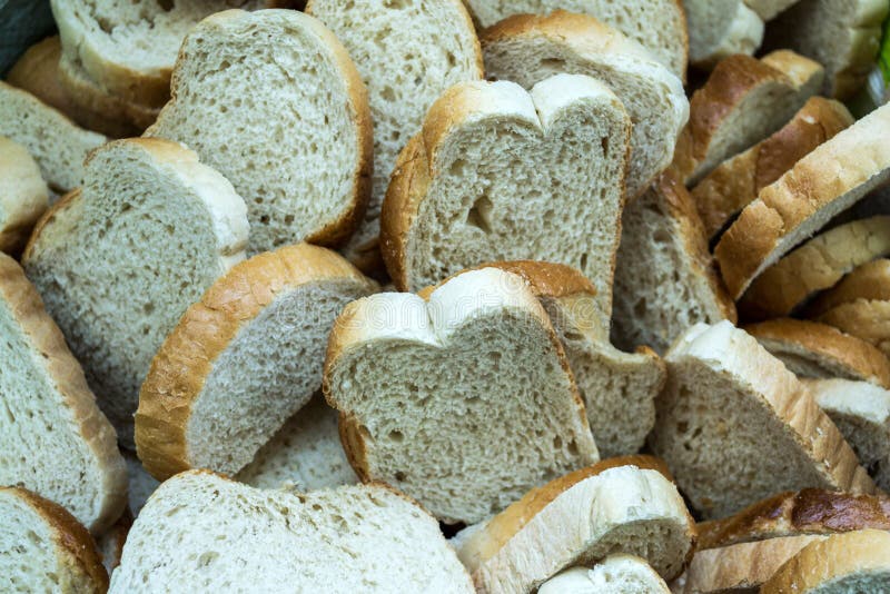 Many Slices of Stole Dry Bread. Stock Photo - Image of eating ...