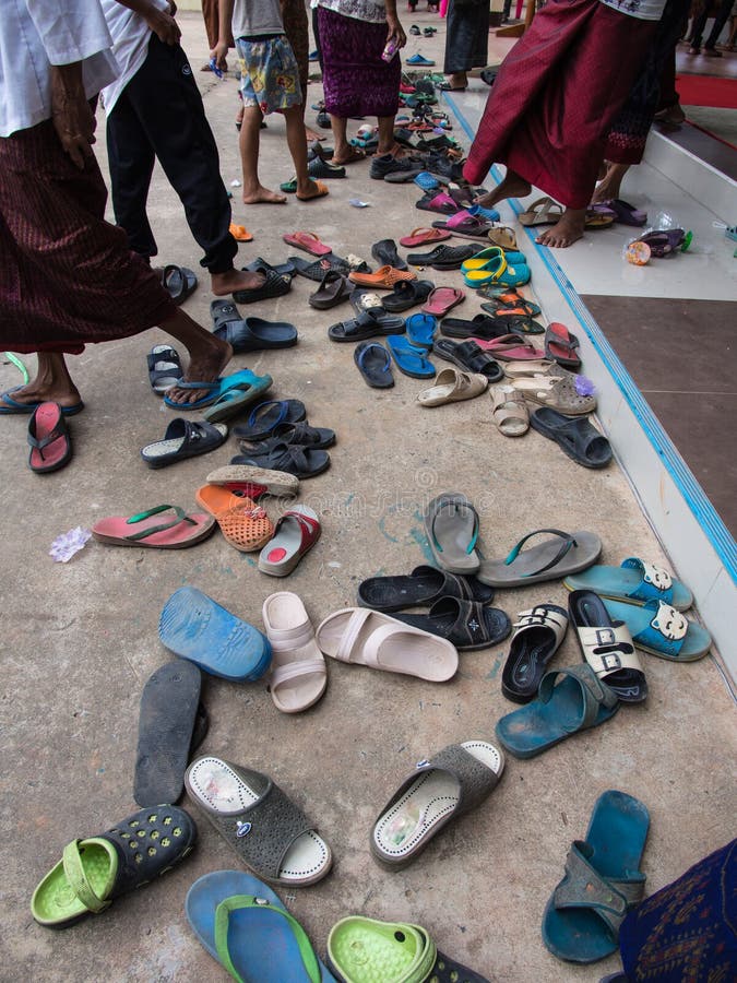 Many Slippers Kathin Ceremony Editorial Stock Image - Image of ...