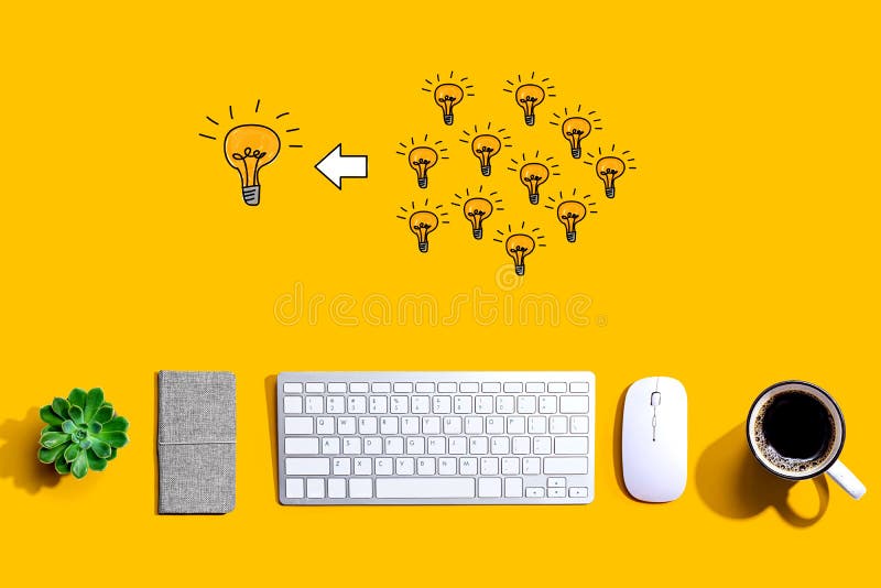 Many Small Ideas into One Big Idea with a Computer Keyboard Stock ...