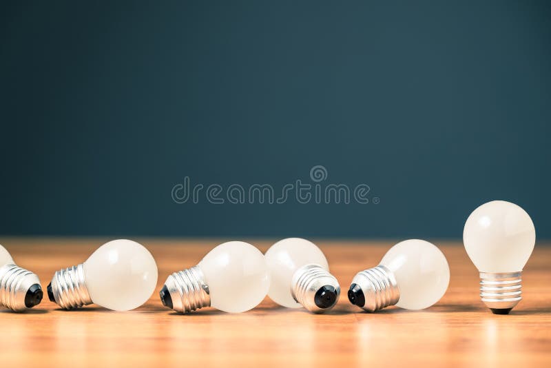 Only Small Light Bulb is Standing Stock Image - Image of disadvantage ...