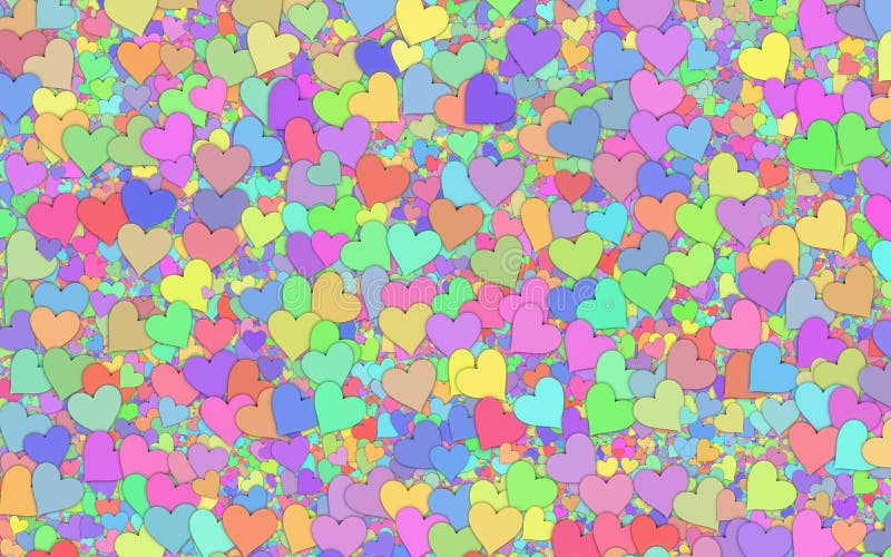 Many Small Multicolored Hearts Backgrounds Stock Illustration ...