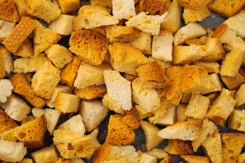 Many Small Pieces of Dried Bread Stock Image - Image of crisps ...