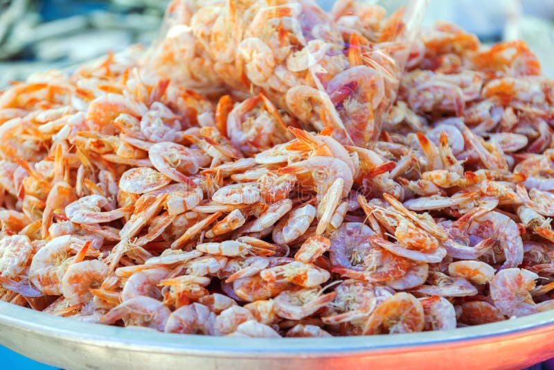 Many Small Prawns are Dried for Cooking Stock Photo - Image of animal ...
