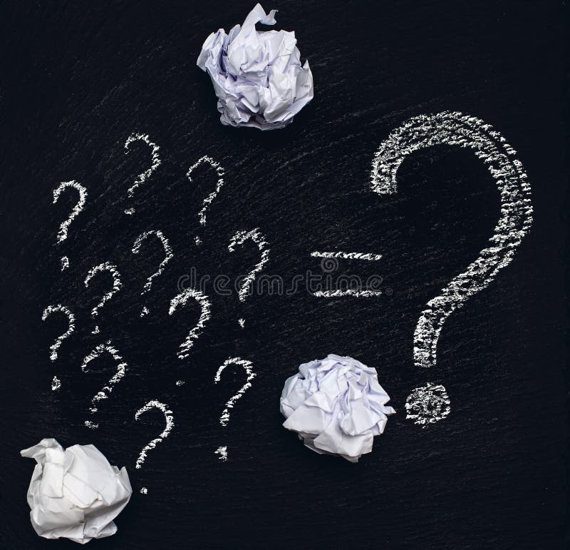 Many Small Question Marks and One Large Question Mark are Drawn in ...