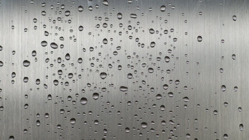 Many Small Rain Drops on Grey Steel Stock Photo - Image of steel, metal ...
