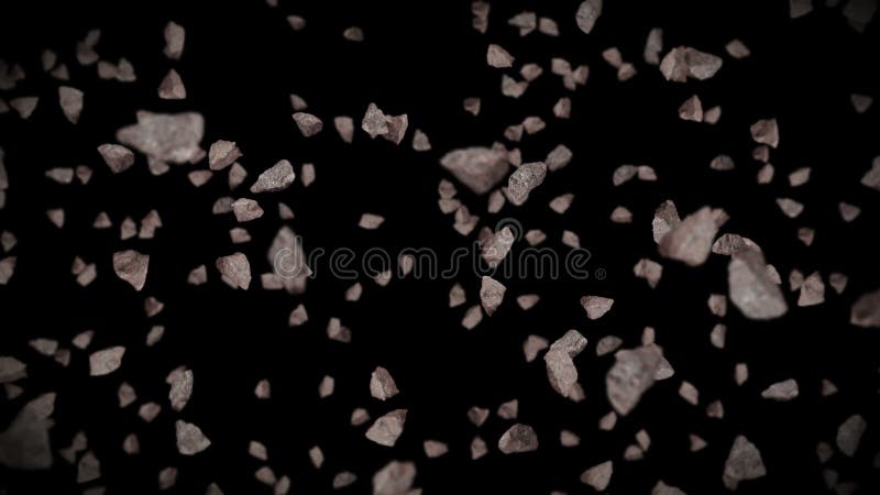 Many Broken Glass Floating in Air on Black Background. Business Damage ...