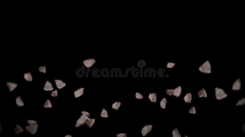Many Broken Glass Floating in Air on Black Background. Business Damage ...