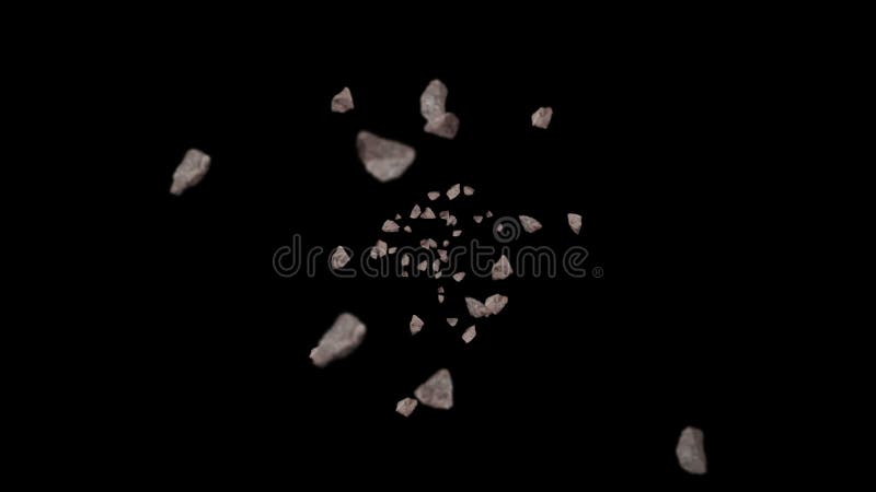 Rocks Stone Falling Rain on the Floor Demolition Collapse Green Screen ...