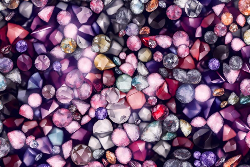 Many Small Ruby and Diamond Stones, Luxury Background. Neural Network ...
