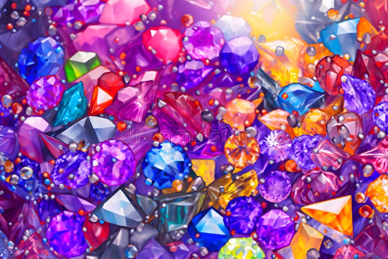 Many Small Ruby and Diamond Stones, Luxury Background. Neural Network ...