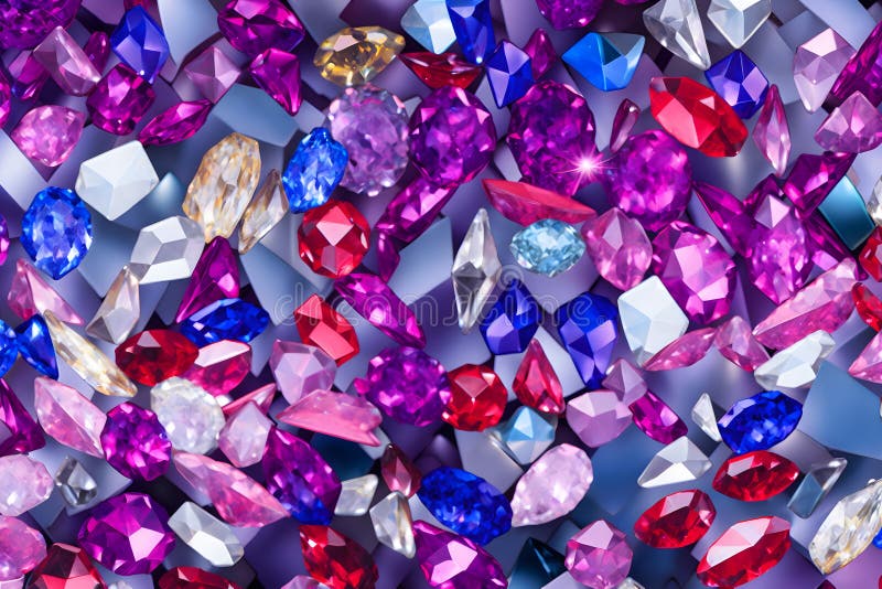 Many Small Ruby and Diamond Stones, Luxury Background. Neural Network ...