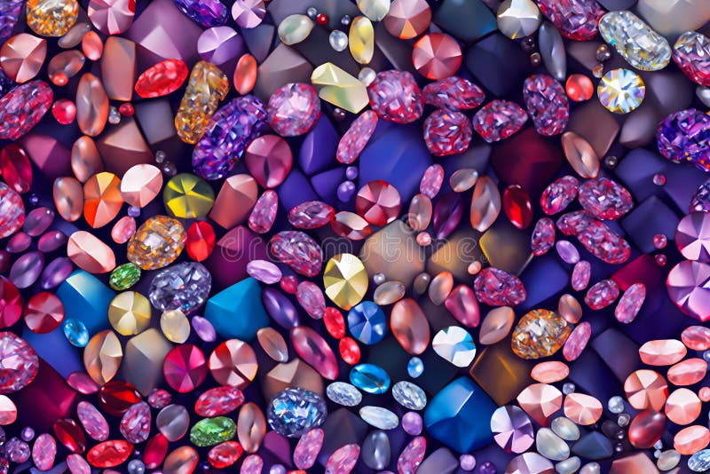 Many Small Ruby and Diamond Stones, Luxury Background. Neural Network ...