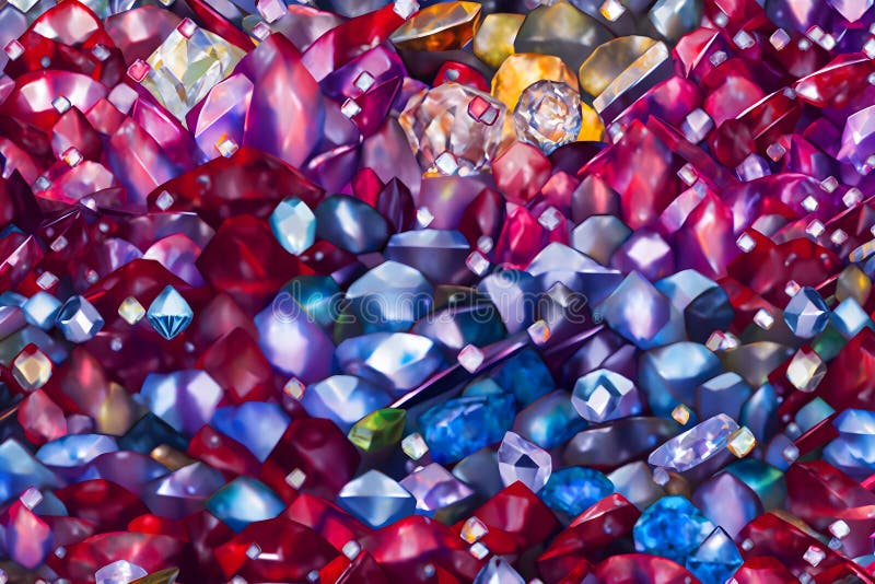 Many Small Ruby and Diamond Stones, Luxury Background. Neural Network ...