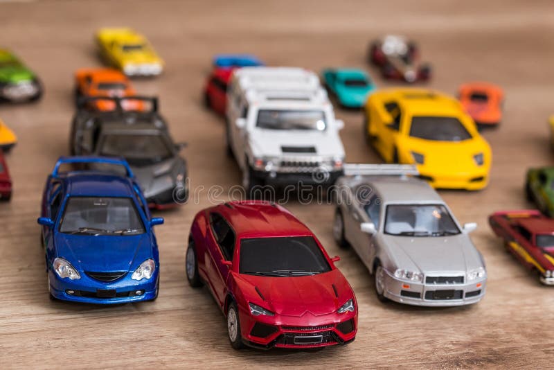 Many Small Toy Cars on Desk Stock Image - Image of automotive, black ...