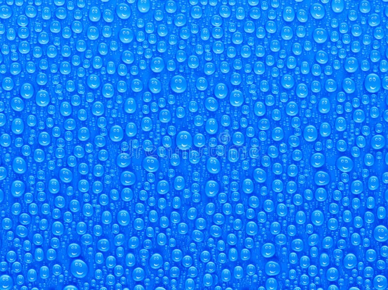 Small Water Drops on a Blue Surface Stock Image - Image of expression ...