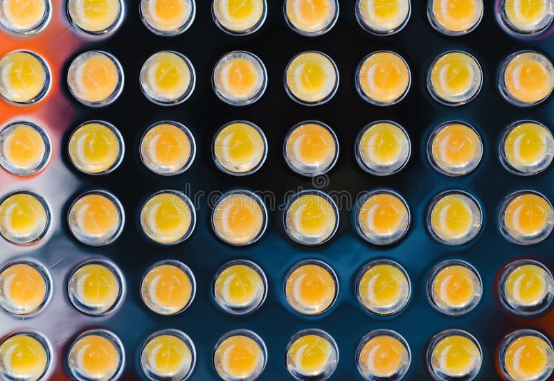 Many Small Yellow LED Lamp in a Row Stock Photo - Image of pattern ...