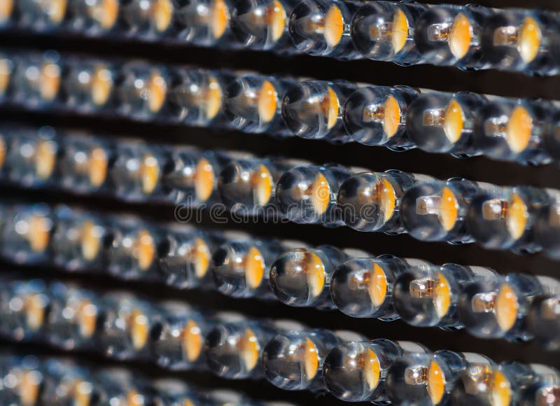 Many Small Yellow LED Lamp in a Row Stock Image - Image of striped ...
