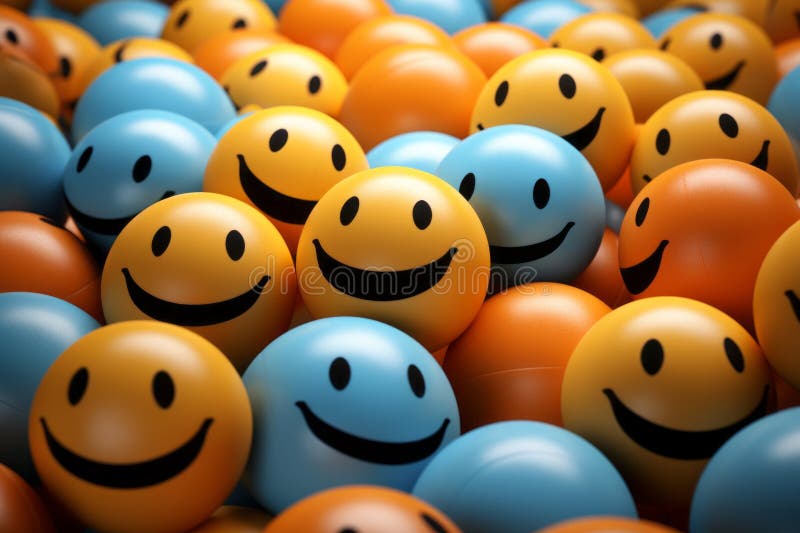 A Large Group of Colorful Smiley Faces Stock Illustration ...