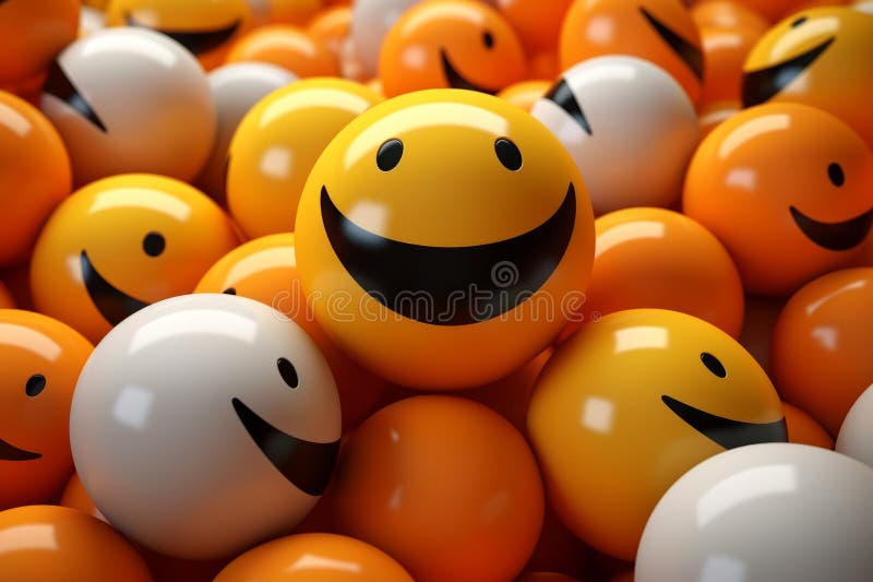 Many Smiley Faces are Arranged in a Circle Stock Illustration ...