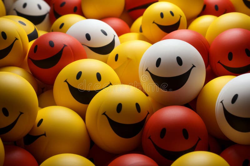 Many Smiley Faces are Arranged in a Circle Stock Illustration ...