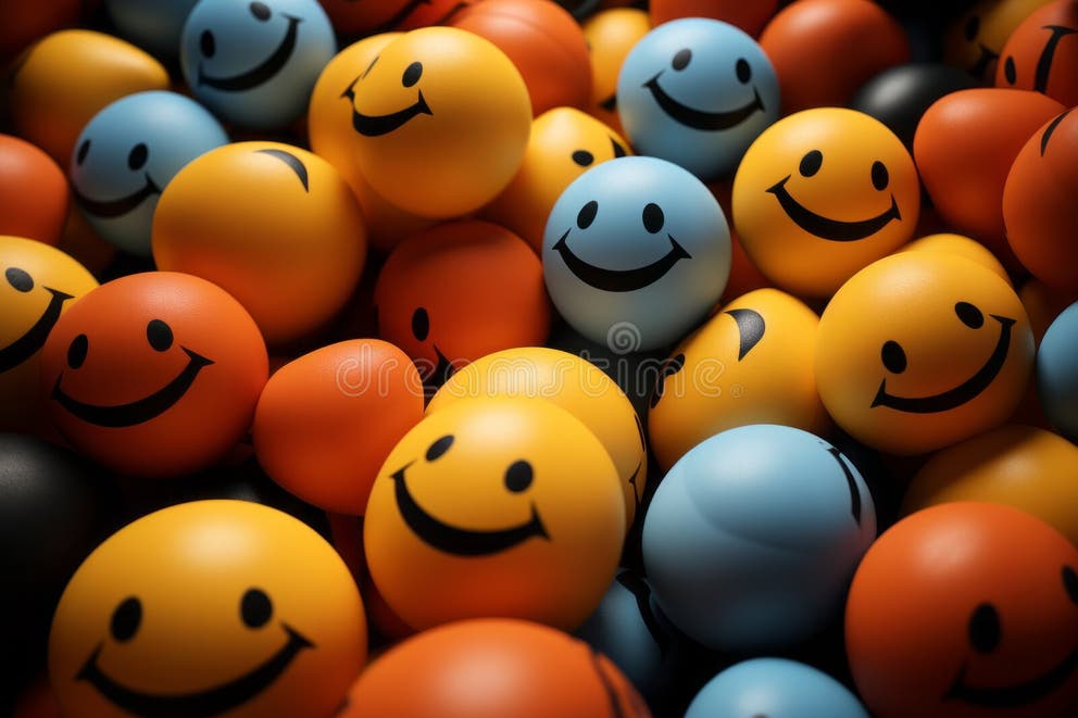 Many Smiley Faces are Arranged in a Pile Stock Illustration ...