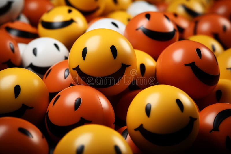 Many Smiley Faces are Arranged in a Pile Stock Illustration ...