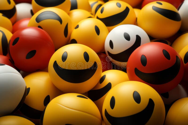 Many Smiley Faces are Arranged in a Pile Stock Illustration ...