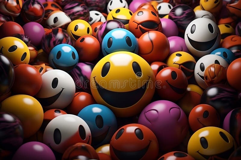 Many Smiley Faces are Arranged Together in a Pile Stock Illustration ...